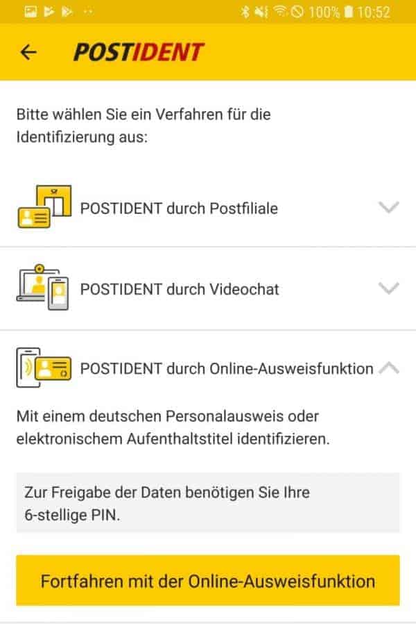 PostIdent wird per SmartPhone und Online-Ausweisfunktion möglich